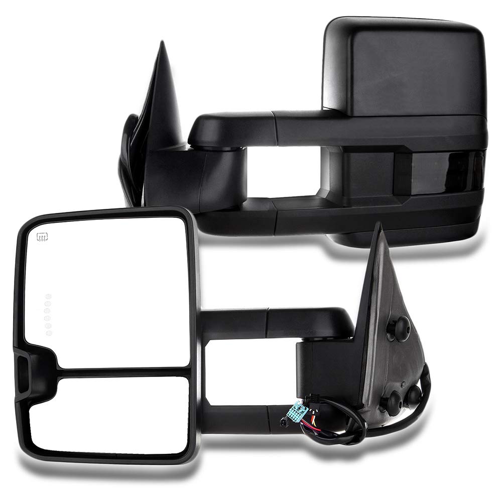 FEIPARTS Tow Mirrors Fit for 2003-2006 for Chevy for GMC Sierra Pickup Yukon Yukon XL Yukon Denali for Cadillac Escalade All Model Towing Mirrors Pair Left and Right Power Heated Turn Signal Light