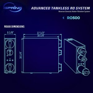 iSpring RO500-BN, NSF Certified Tankless RO Reverse Osmosis Water Filtration System, 500 GPD Fast Flow, Brushed Nickel Faucet, 2:1 Pure to Drain Ratio, White