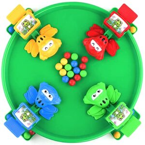 hungry frogs board game – intense game of quick reflexes – pre-school game for ages 3 and up; for 2 to 4 players