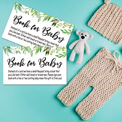 Giftideaworkshop Baby Shower Book Request, 100 Count Greenery Invitation, Baby Shower Games, Party Supplies