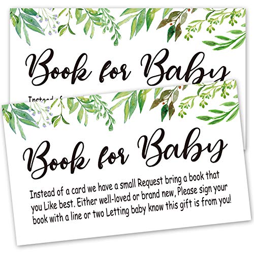 Giftideaworkshop Baby Shower Book Request, 100 Count Greenery Invitation, Baby Shower Games, Party Supplies