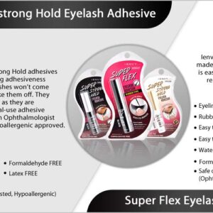 i-Envy by KISS Super Strong Hold Eyelash Adhesive, Waterproof Long-Lasting Strip Lash Glue, Natural-Looking Allergy & Latex Free with Brush Applicator (Clear & Black, Combo Pack)