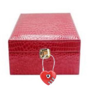 2Pcs Wire Rope Heart Shape Love Lock 3 Digital Combination Padlock Resettable Password for Travel Bags