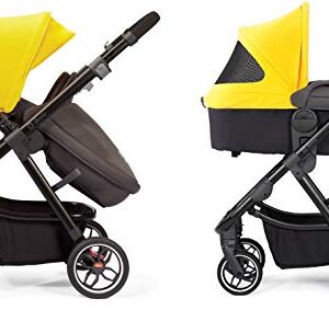 Diono Excurze Carrycot for Newborn Baby, Stroller Bassinet for Baby, Breathable Mattress for Comfortable Sleeping, Suitable from Birth, Yellow Sulphur