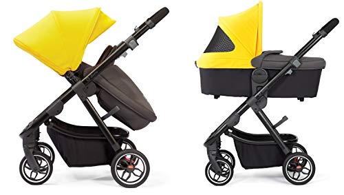 Diono Excurze Carrycot for Newborn Baby, Stroller Bassinet for Baby, Breathable Mattress for Comfortable Sleeping, Suitable from Birth, Yellow Sulphur