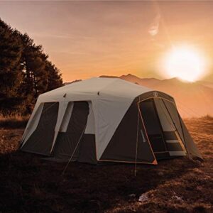 Bushnell Instant Tent | 6 Person / 9 Person / 12 Person Instant Tents Cabin Design Perfect for 3 Season Family Camping Essentials, Hunting, and Fishing with Fast Setup and 2 Rooms (9 Person)