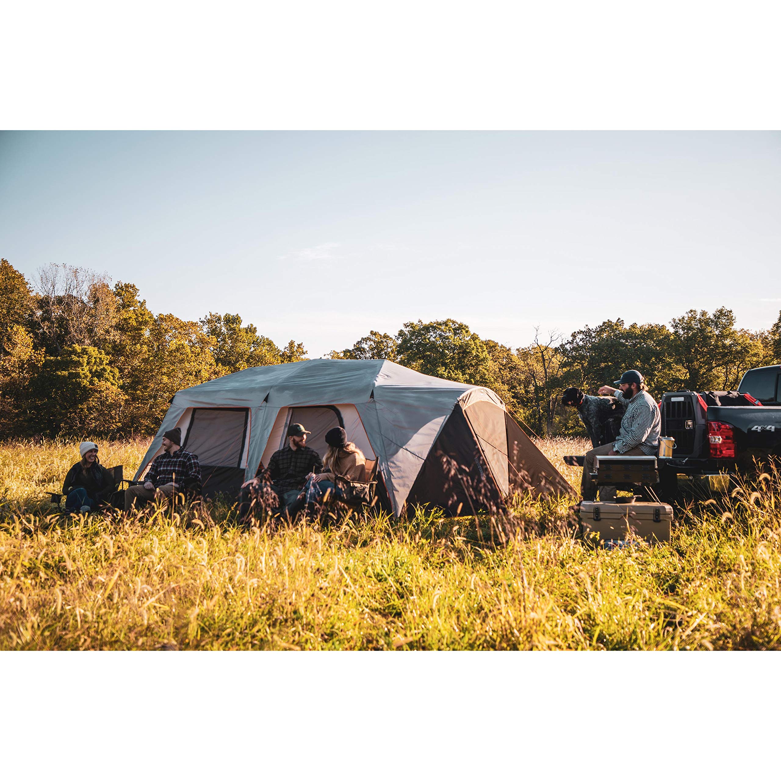 Bushnell Instant Tent | 6 Person / 9 Person / 12 Person Instant Tents Cabin Design Perfect for 3 Season Family Camping Essentials, Hunting, and Fishing with Fast Setup and 2 Rooms (9 Person)