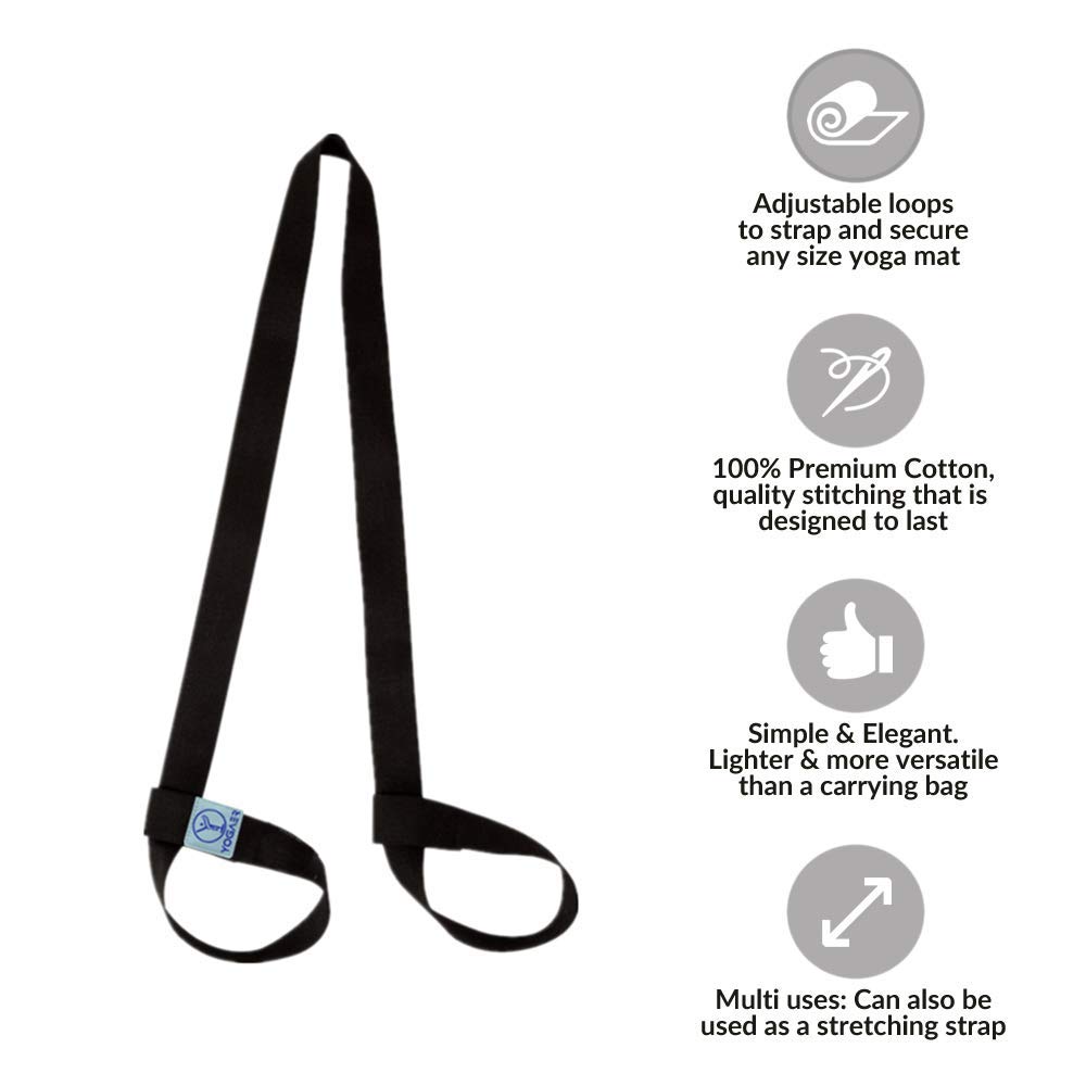 YOGAER Yoga Mat Carrier Strap, Adjustable Thick Straps Sling for Carrying Large Mats, Stretching Band