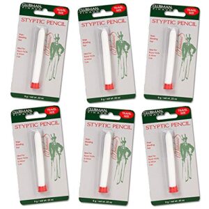 pinaud clubman styptic pencil for nick relief - 0.33 oz, 6 pack