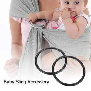 Accmor Baby Sling Ring 3 inch Aluminium Wrap Rings Soft Carrier Ring Accessory for Infants Toddlers Newborn Kids, Works with Your Own Material or Convert Wrap to Sling (Black)