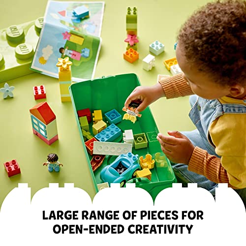 LEGO DUPLO Classic Brick Box Building Set - Features Storage Organizer, Toy Car, Number Bricks, Build, Learn, and Play, Great Gift Playset for Toddlers, Boys, and Girls Ages 18+ Months, 10913