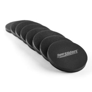 Super Sliders 3 1/2" Round Reusable Furniture Sliders for Hard Surfaces - Effortless Moving and Surface Protection, Black (16 Pack)