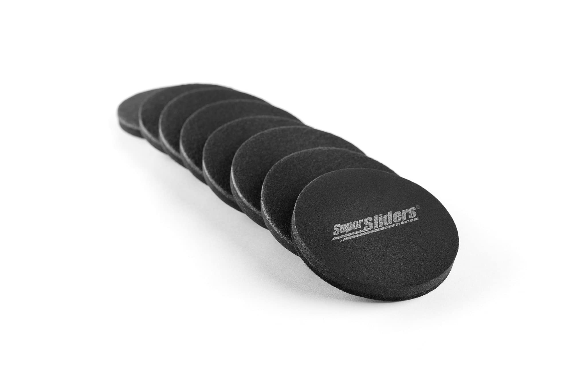 Super Sliders 3 1/2" Round Reusable Furniture Sliders for Hard Surfaces - Effortless Moving and Surface Protection, Black (16 Pack)