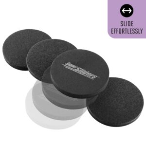 Super Sliders 3 1/2" Round Reusable Furniture Sliders for Hard Surfaces - Effortless Moving and Surface Protection, Black (16 Pack)