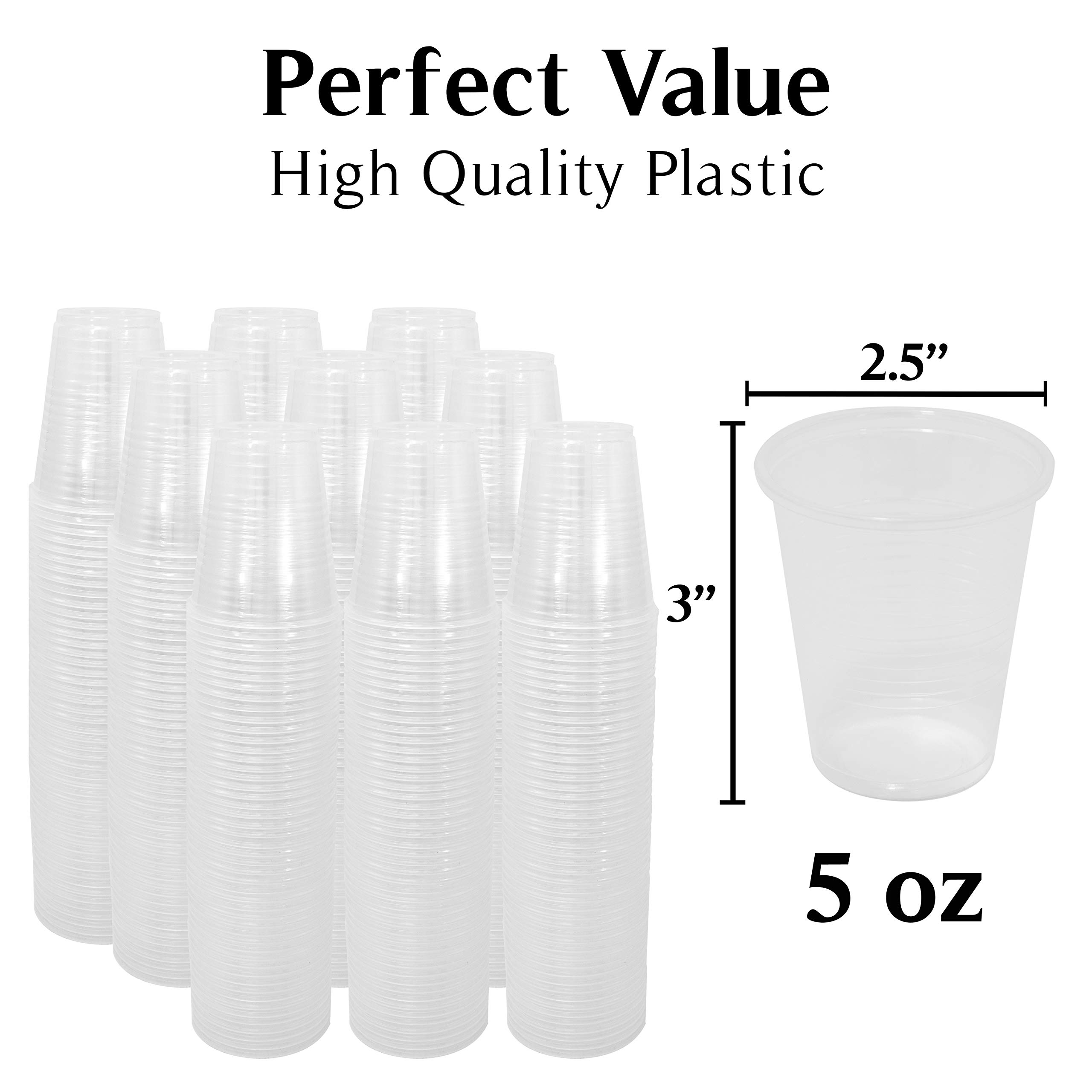 Upper Midland Products 5 Oz Plastic Cups, 500 CT 5 Oz Cups Small Plastic Cups, These Small Disposable Cups Are Extra Sturdy, Small Cups For Everyday Use