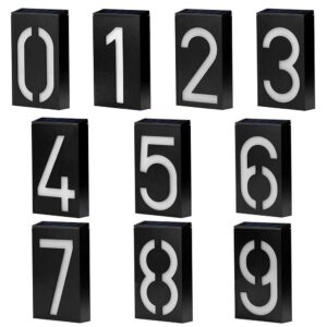 LED Solar House Number Light, Garden Numbers Solar Powered Address Sign LED Illuminated Outdoor Plaques and Wall Art Lighted Up for Home Yard Street (Digit 1)