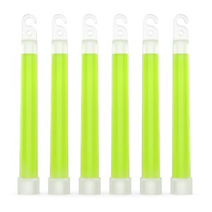 swiss safe premium 6" glow sticks, extra bright, 12+ hour duration, emergency ready, green, 6 pack