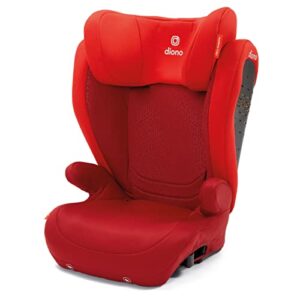 diono monterey 4dxt latch, 2-in-1 high back booster car seat with expandable height, width, advanced side impact protection, 8 years 1 booster, red