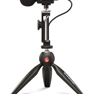 Shure Portable Videography Kit - Professional Recording Rig with MV88+ iPhone Mic, Manfrotto PIXI Tripod, Phone Clamp, Mount, AMV88-Fur Windjammer and SE215 PRO Sound Isolating Earbuds (MV88+SE215-CL)