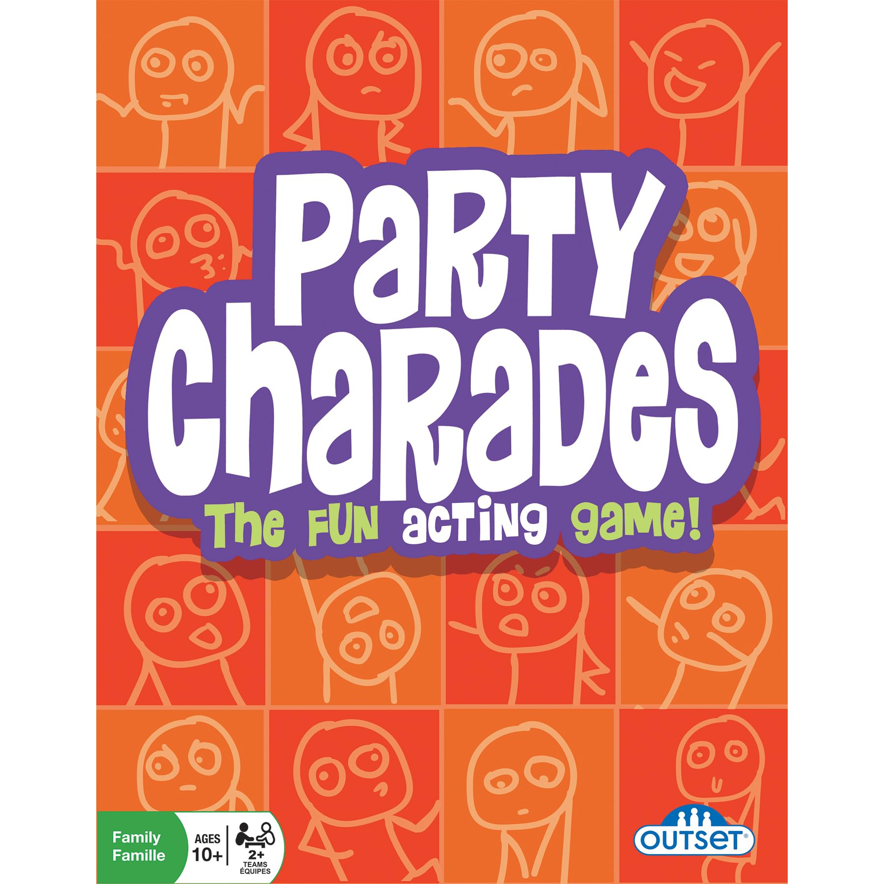 Party Charades - Outset Media, The Fun Acting Party Game, Team-vs-Team, Family Game Night, Ages 10+, 2+ Teams