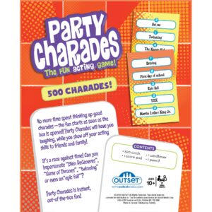 Party Charades - Outset Media, The Fun Acting Party Game, Team-vs-Team, Family Game Night, Ages 10+, 2+ Teams