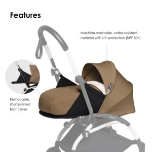 BABYZEN YOYO 0+ Newborn Pack, Toffee - Includes Mattress, Canopy, Head Support & Foot Cover - Requires YOYO2 Frame (Sold Separately)