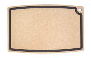 epicurean gourmet series cutting board with juice groove, 27-inch by 17.5-inch, natural/slate