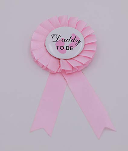 Topfunny Pink Daddy to Be Tinplate Badge Pin Baby Shower Buttons for Baby Shower Party Celebration Gender Reveals Party Suppliers