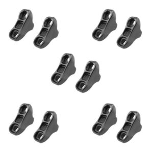 koobook 10pcs camping tent awning rope fastener black plastic guy line runners tensioner tightener non-slip