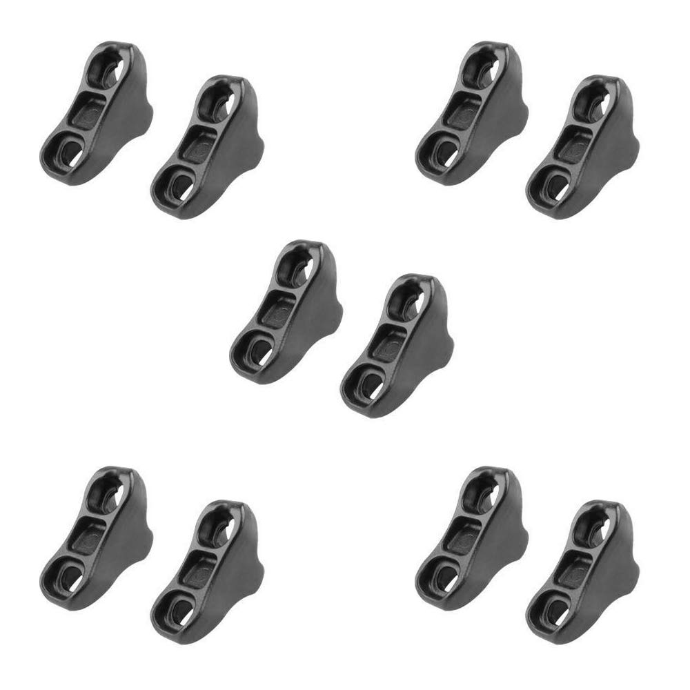 KOOBOOK 10Pcs Camping Tent Awning Rope Fastener Black Plastic Guy Line Runners Tensioner Tightener Non-Slip