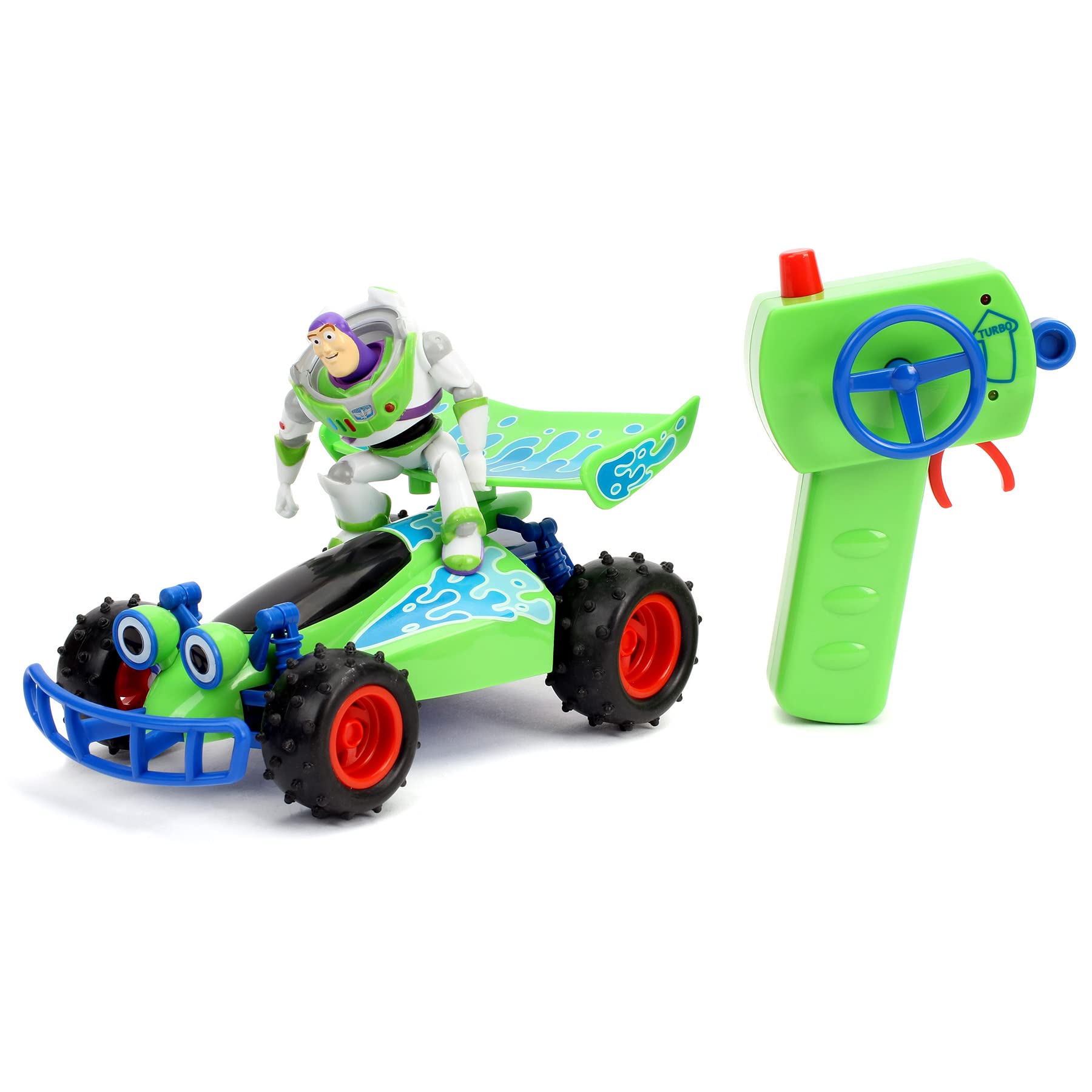 JADA Toys Disney Pixar Toy Story 4 Turbo Buggy W/Buzz Lightyear Radio Control Vehicle, 2.4 Ghz, 1: 24, Multi