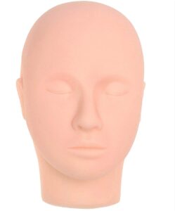 lash mannequin head,silicone mannequin head,pro training mannequin flat head practice,for make up and lash extention,cosmetology mannequin doll face head (skin colour -a)