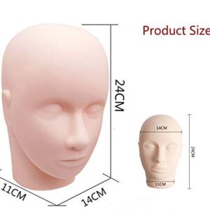 Lash Mannequin Head,Silicone Mannequin Head,Pro Training Mannequin Flat Head Practice,for Make Up and Lash Extention,Cosmetology Mannequin Doll Face Head (Skin colour -A)