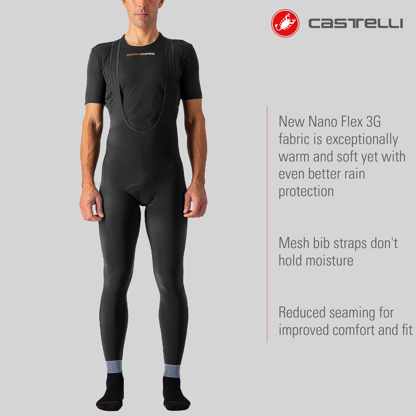 Castelli Men's Tutto Nano Bibtight for Road and Gravel Biking I Cycling - Black - Large