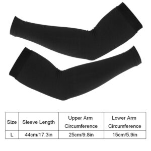 Keenso Arm Warmers, Windproof Cycling Arm Warmers Fleece Sports Arm Sleeves UV Sun Protection Cycling Arm Warmers Men Outdoor Cold Weather Arm Warmers(Black L)