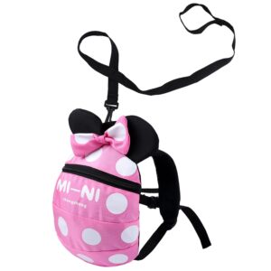 baby toddler leash baby leash backpack little kid boys girls anti-lost travel bag harness reins cute cartoon backpacks with safety leash for baby backpack leash for toddlers 1-5 years (pink)