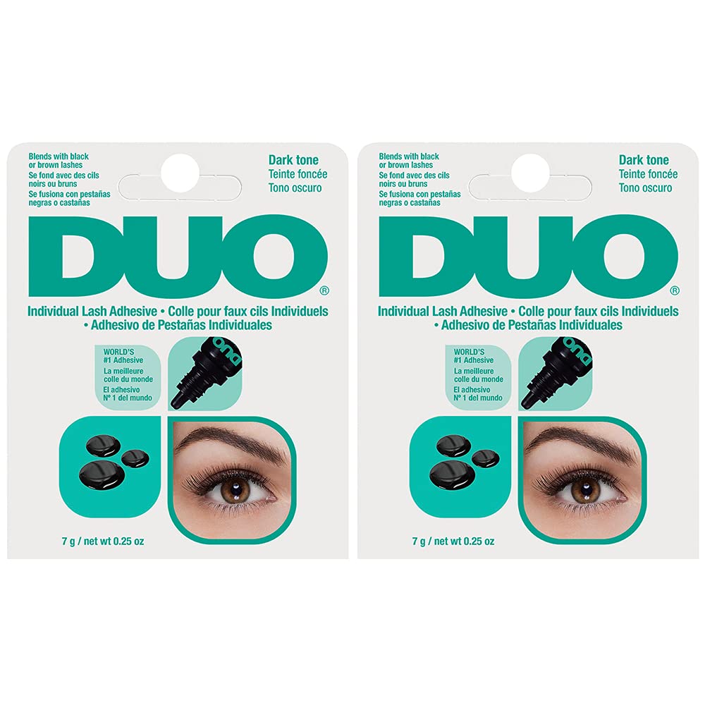 DUO Individual Lash Adhesive, for False Individual Lashes, Dark, 0.25 oz, 2-Packs