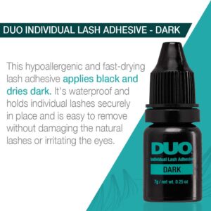 DUO Individual Lash Adhesive, for False Individual Lashes, Dark, 0.25 oz, 2-Packs