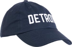 ann arbor t-shirt co. detroit | classic retro city detroiter 313 cool michigan men's or women's cap dad hat- navy