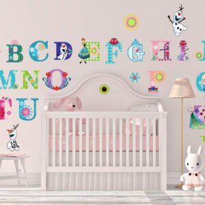 DEKOSH Alphabet Wall Stickers for Baby Girl Nursery | Peel & Stick Decorative Girl Wall Decals for Bedroom