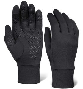 outdooressentials touch screen running gloves - cold weather black gloves - mens winter gloves, gloves for women cold weather