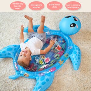 MAGIFIRE Tummy Time Water Mat for Infants 3-12 Months Old, Sea Turtle Measures 36 Inches x 46 Inches, Water Mat for Babies, BPA-Free, Tummy Time Toys