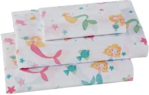 size sheet set pink mermaid for girls/teens mermaids shells fishes turtles new # pink mermaid (twin)