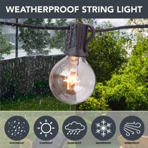 Sterno Home 100 FT Clear Globe Outdoor Lights G40 Bulbs on Black Cord for Backyard, Weddings, Patio, Porch, Tents, and More, GL42958