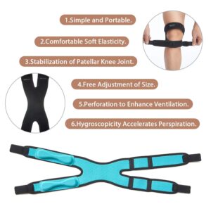 Rebomer Patella Knee Strap Adjustable Knee Brace (3D Silicone Pad) for Men Women Knee Joint Pain Prevention