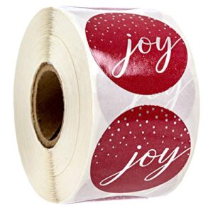 joy christmas stickers / 500 shiny holiday labels / 1.5" christmas sticker envelope seals/winter season label/made in the usa