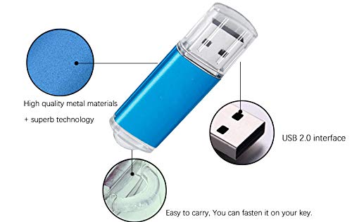 USB Flash Drive 32GB, Maspen Thumb Drive 2.0 High Speed Memory Stick Jump/ Zip/ Pen Drive,Blue,32 GB