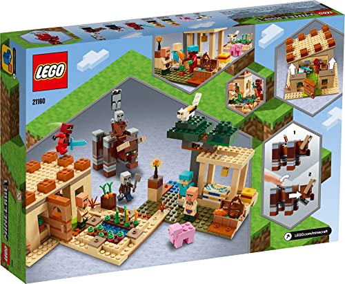 LEGO Minecraft The Illager Raid 21160 Building Toy Set Gift for Boys and Girls who Love Minecraft and Kai (562 Pieces)