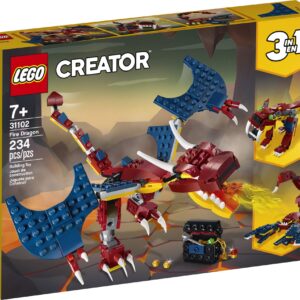 LEGO Creator 3in1 Fire Dragon 31102 Building Kit, Cool Buildable Toy for Kids (234 Pieces)