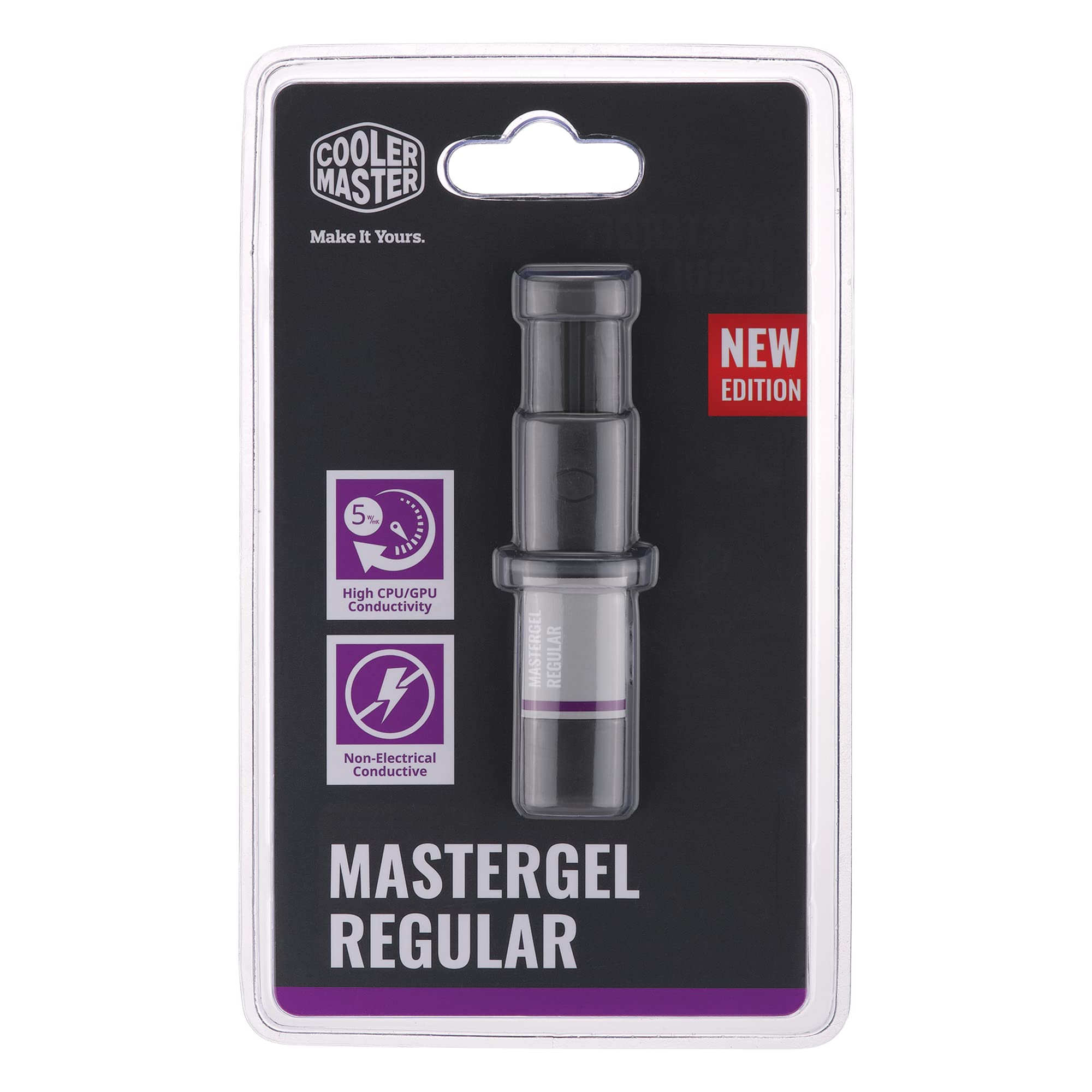 Cooler Master New Edition MasterGel Regular High Performance Thermal Paste w/ Exclusive Flat-Nozzle Syringe Design for CPU and GPU